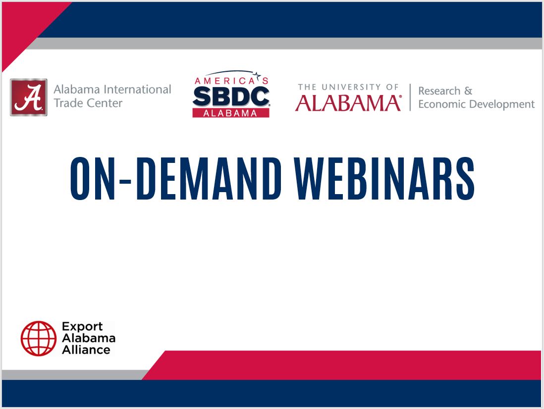 On-Demand Webinars - Alabama International Trade Center
